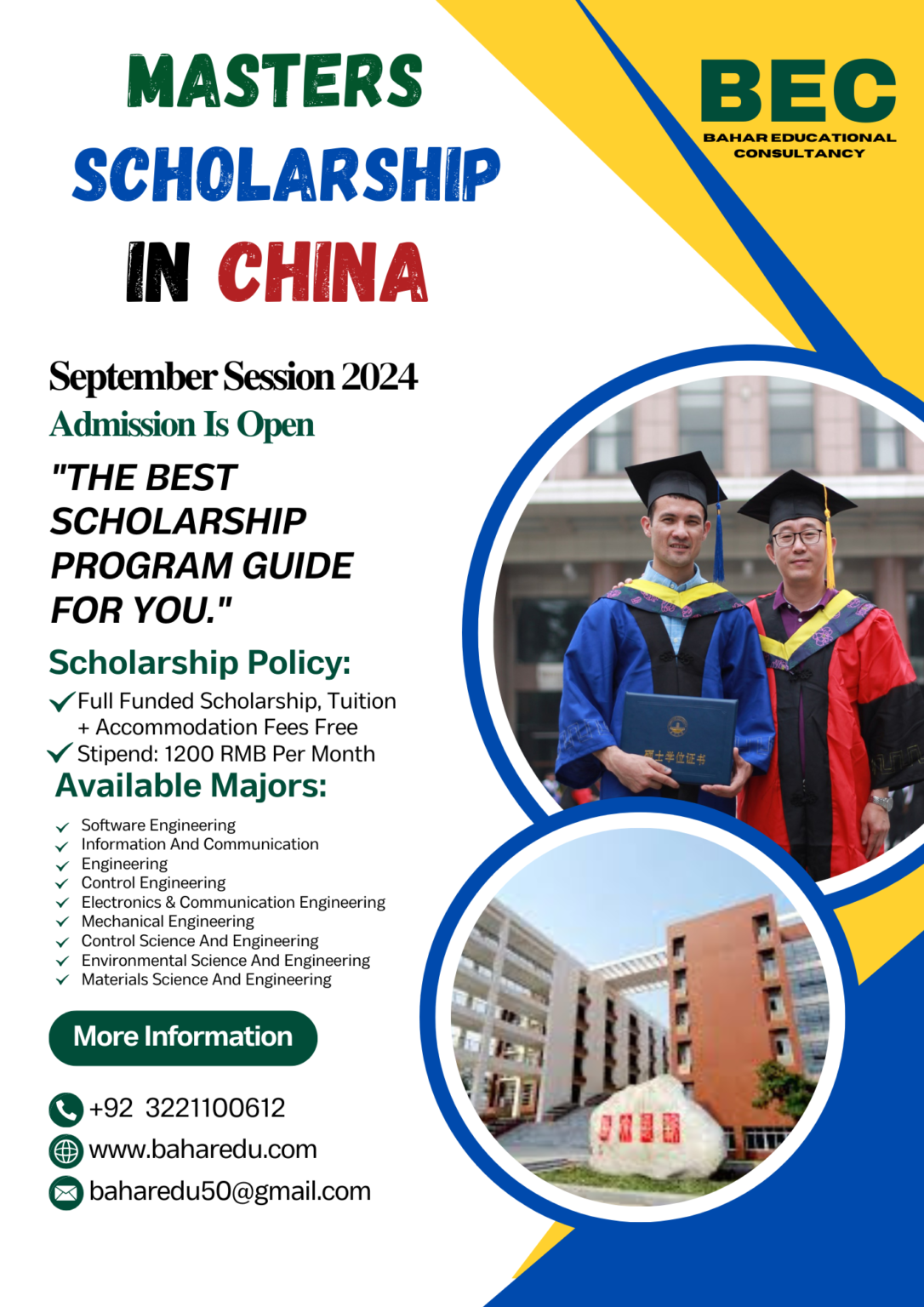 Master's Full Funded Scholarship Along With Monthly Stipend in China ...